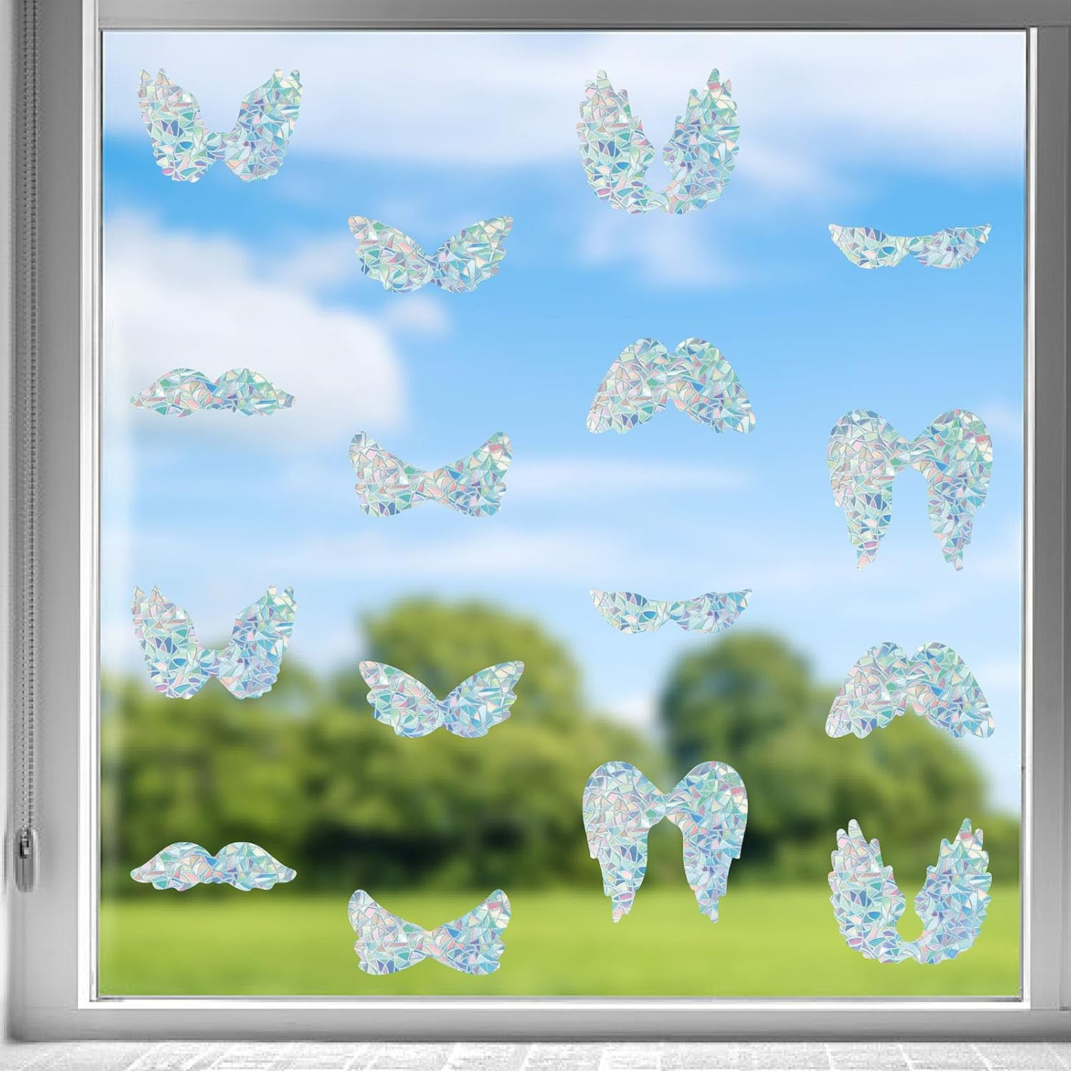 16Pcs Angel Wing Window Clings Anti-Collision Window Decals Wing Static ...