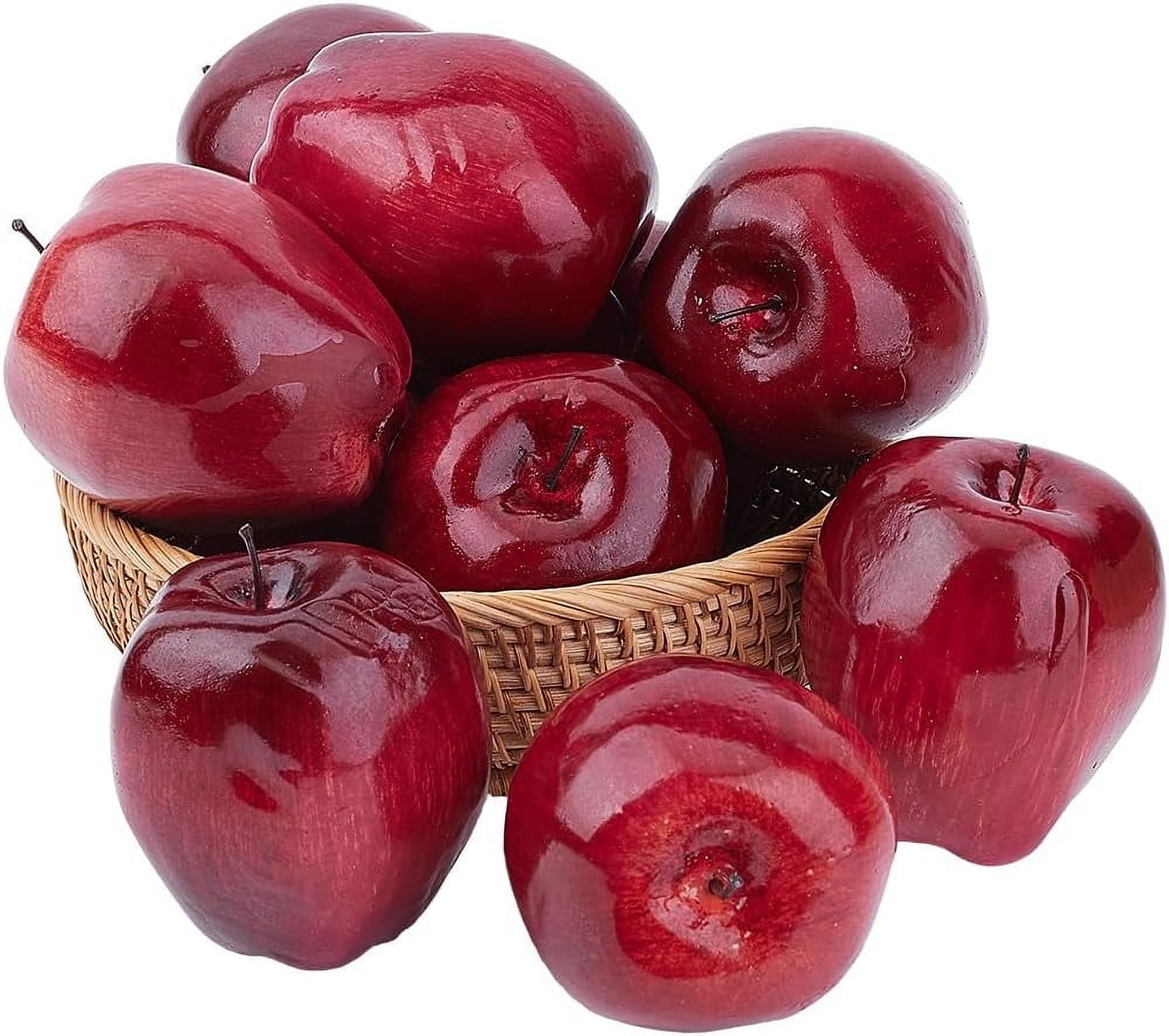 16Pcs Artificial Fake Apples Realistic Simulation Faux Mini Red ...