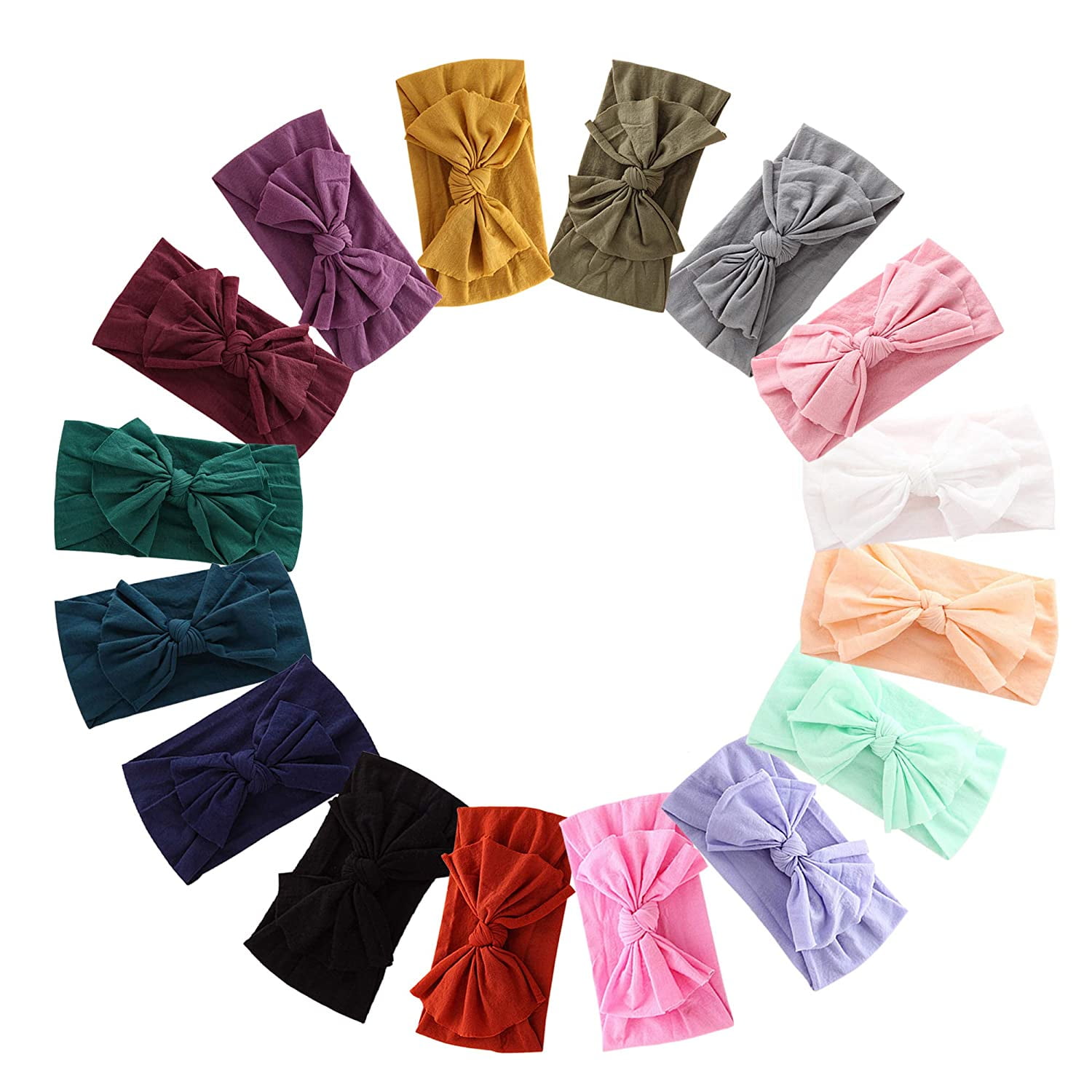 16Pcs Baby Nylon Headbands Hairbands Hair Bow Elastics For Baby Girls ...
