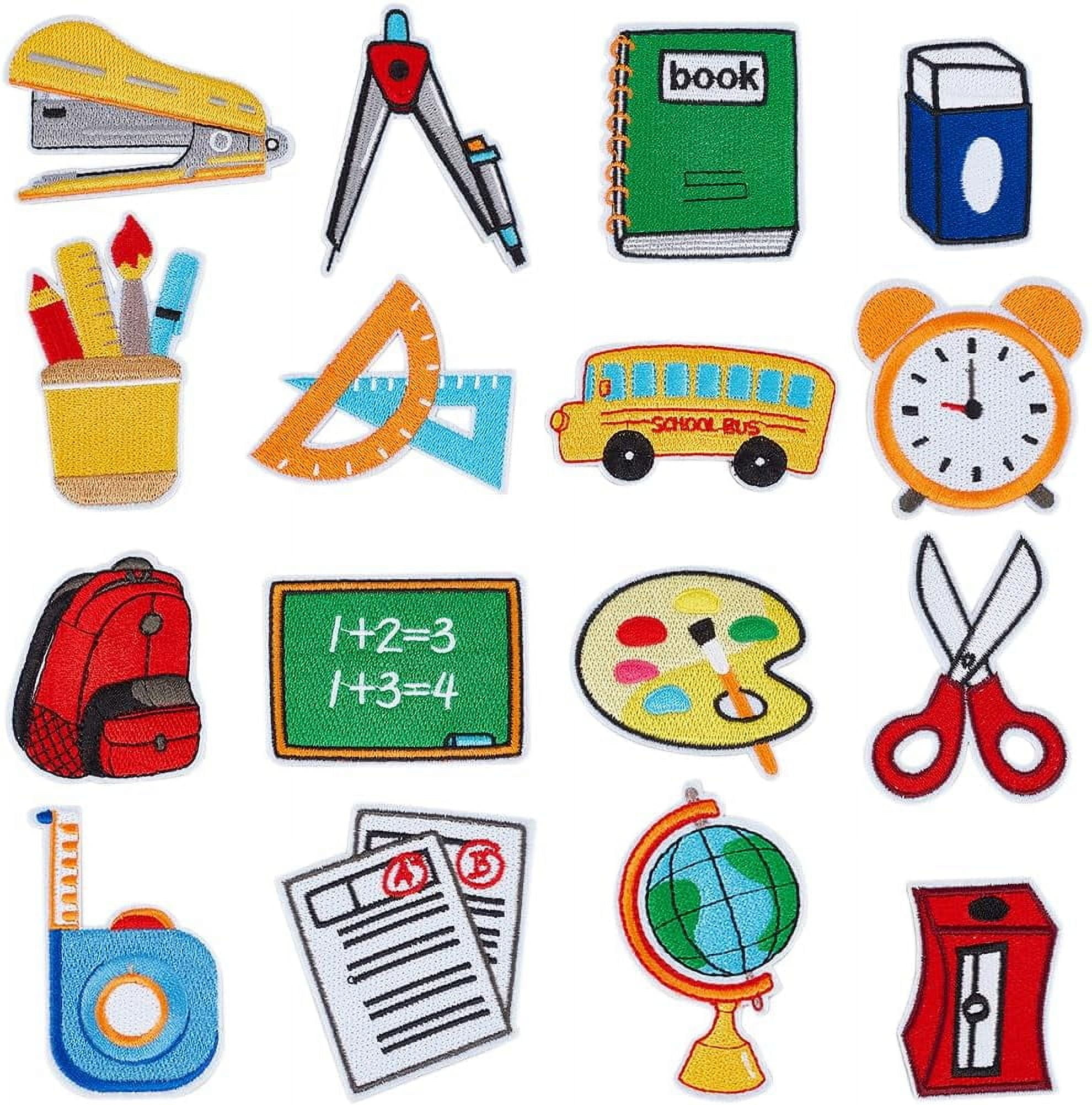 16Pcs Back to School Iron on Patches Adhesive School Theme Sew on ...
