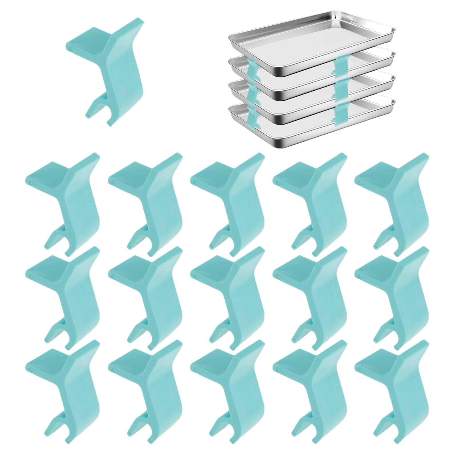 16Pcs Baking Sheet Stackers,Space-Saving Tray Stackers,Reusable Trays ... 16Pcs Baking Sheet Stackers,Space-Saving Tray Stackers,Reusable Trays ...
