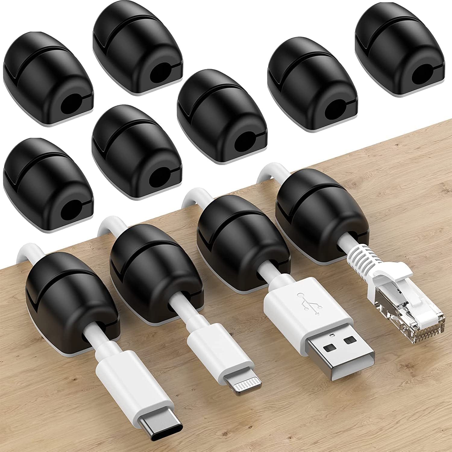 16Pcs Barrel-Shaped Cable Holder, Cable Management Sticky Cord ...