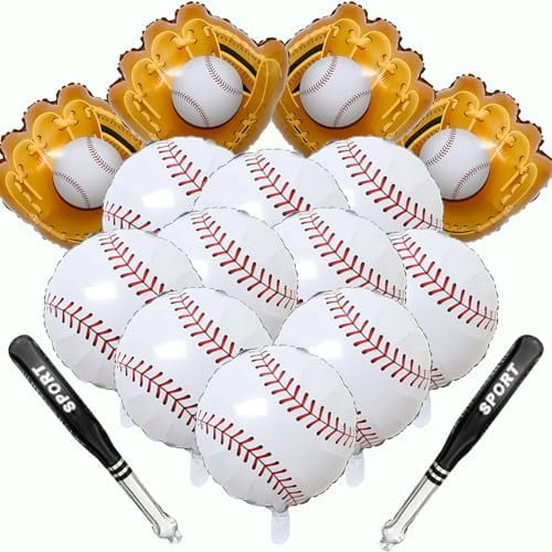 16Pcs Baseball Balloons,18 inch Baseball Foil Balloons,Sports Themed ...