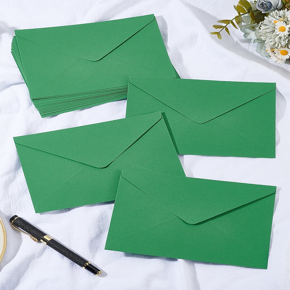 16Pcs Blank Paper Envelopes Rectangle Green 134x185x0.3mm DIY - Walmart.com