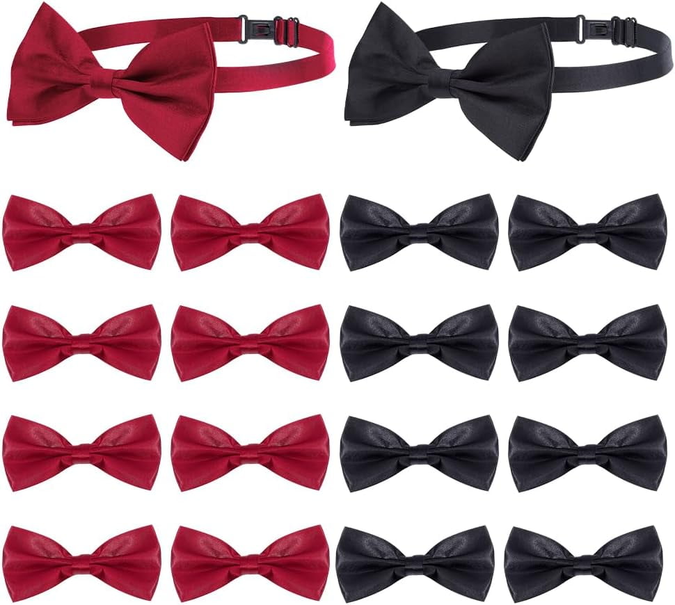 16Pcs Bow Ties for Men Pretied Bowties Adjustable Tuxedo Bowtie for ...