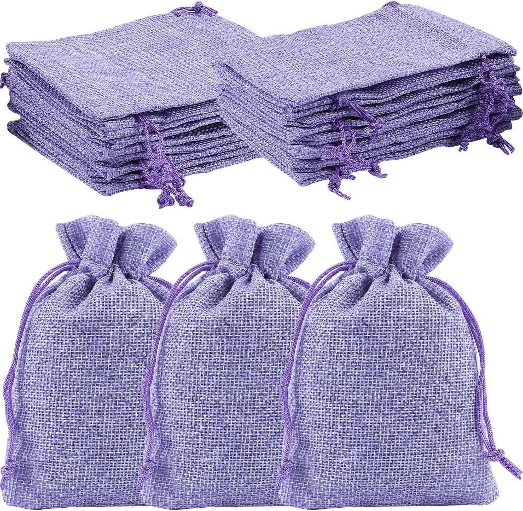 16Pcs Burlap Bags with Drawstring 5.5x3.9 Inch Polyester Medium Purple ...
