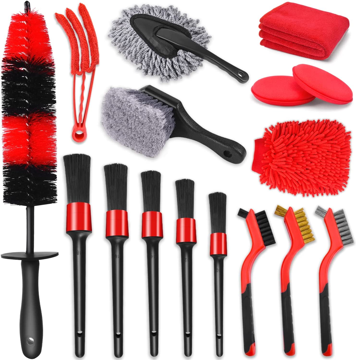 16Pcs Car Wheel Tire Detailing Brush Set with Car Detailing Brushes ...