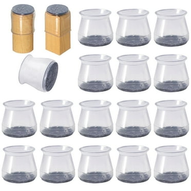 Ezprotekt 24 Pcs Chair Leg Caps with Teflon Sliders for Hardwood ...