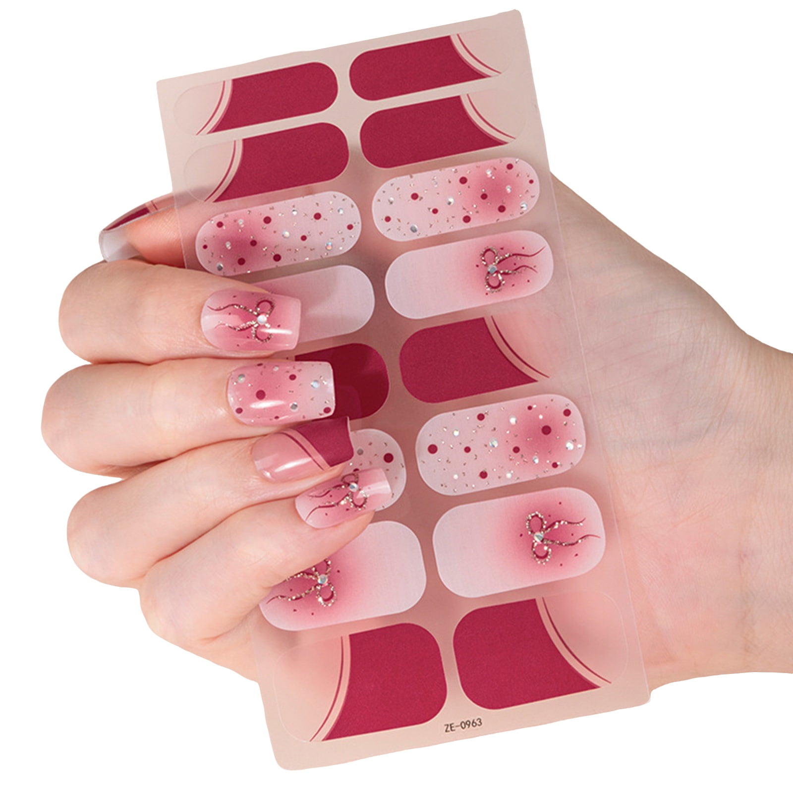 16Pcs Chinese New Year Cartoon Nails Art Stickers Waterproof Instantly ...