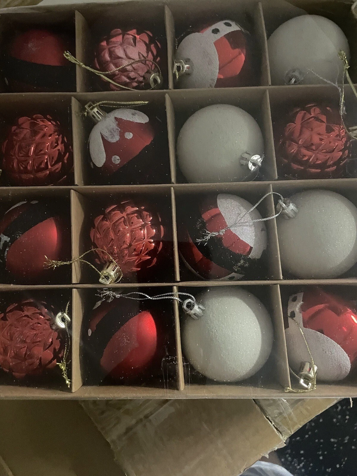 16Pcs Christmas Glitter Balls Ornaments Xmas Tree Ball Hanging Party ...