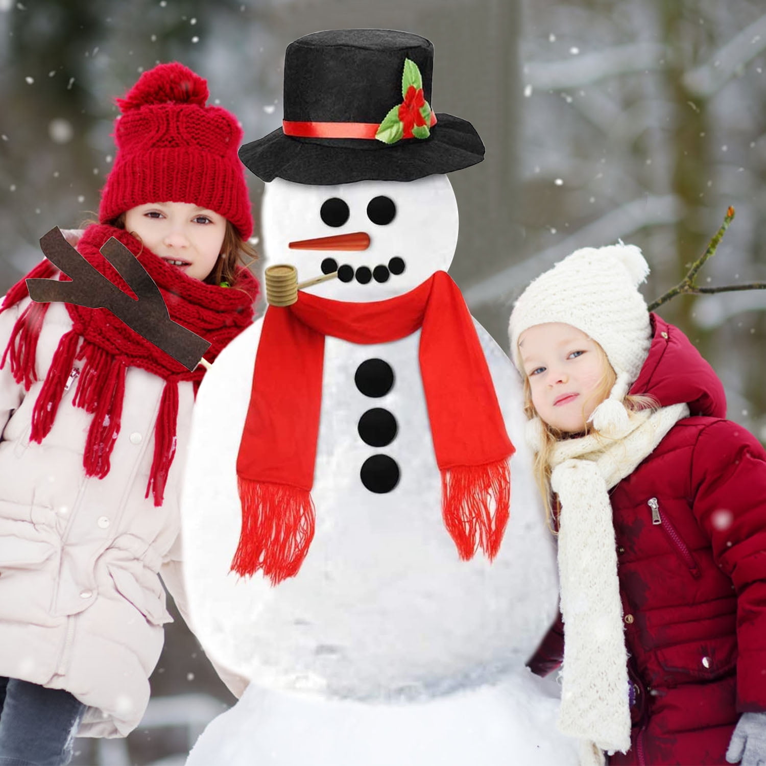 16Pcs Christmas Snowman Decorating Making Kit Outdoor, Xmas Holiday ...