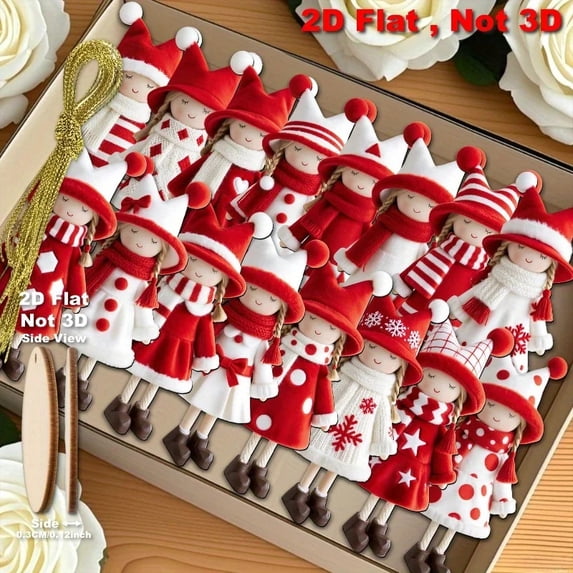 16pcs Classic Red And White Design High Quality Christmas Doll