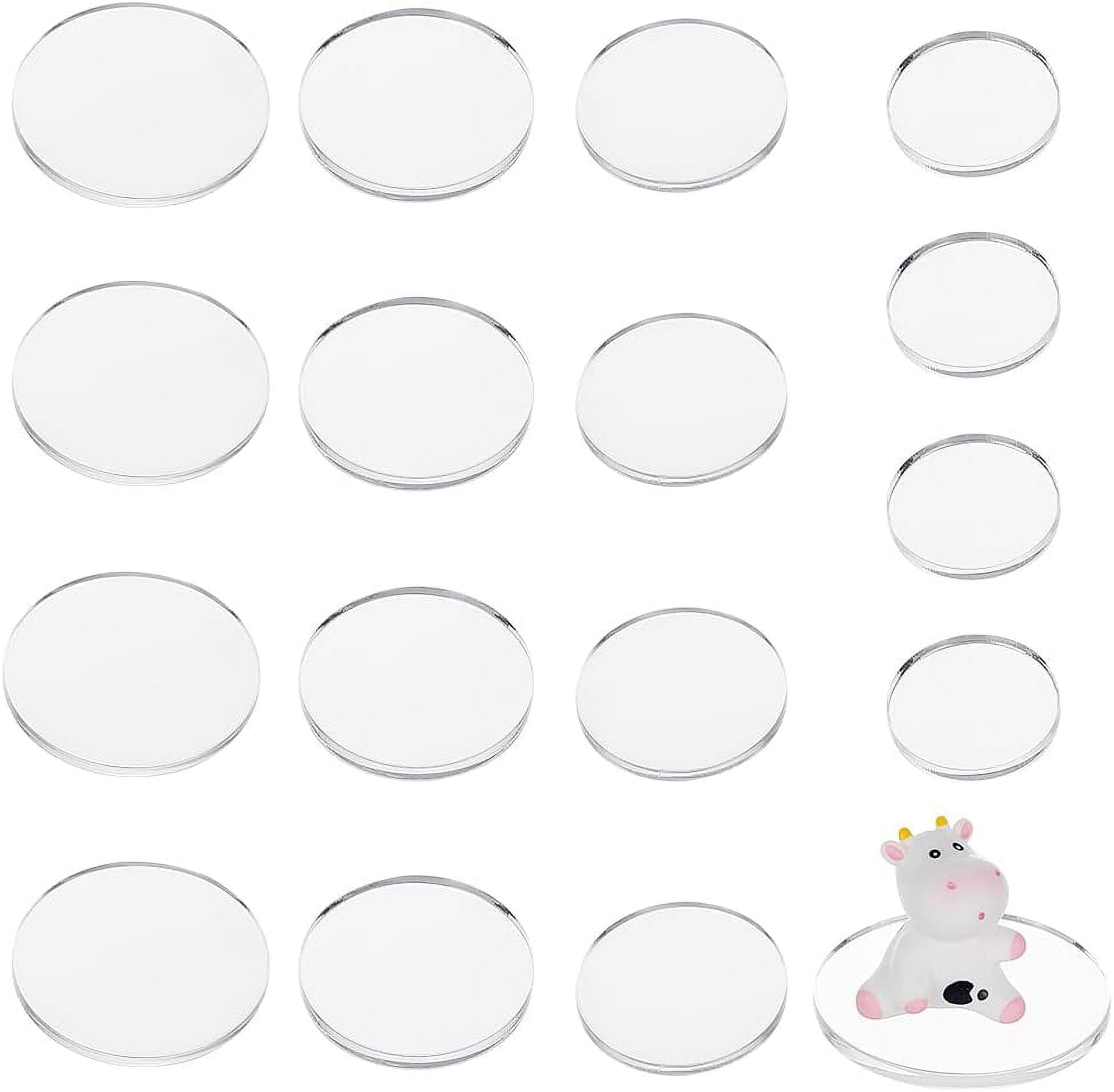 16Pcs Clear Miniature Bases 1.2/1.55/2/2.3 Inch Acrylic Base ...