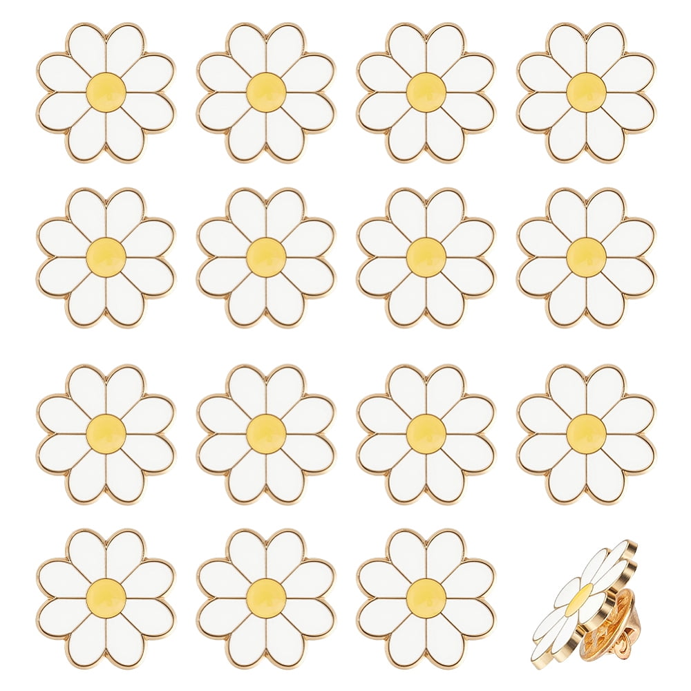 16Pcs Daisy Enamel Pins Alloy Lapel Pin Backs for Backpack Clothes ...