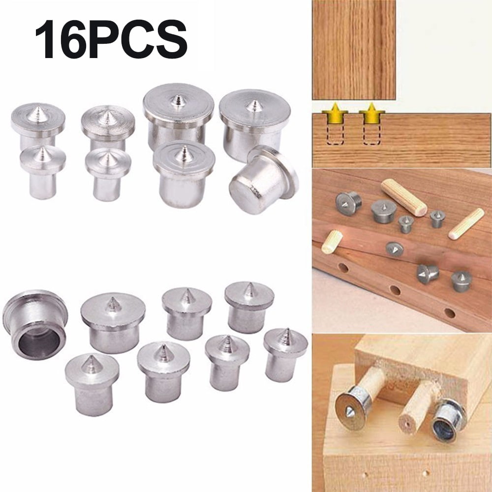 16Pcs Dowel Drill Centre Points Pin Wood 6 8 10 12mm Wood Timber Marker ...