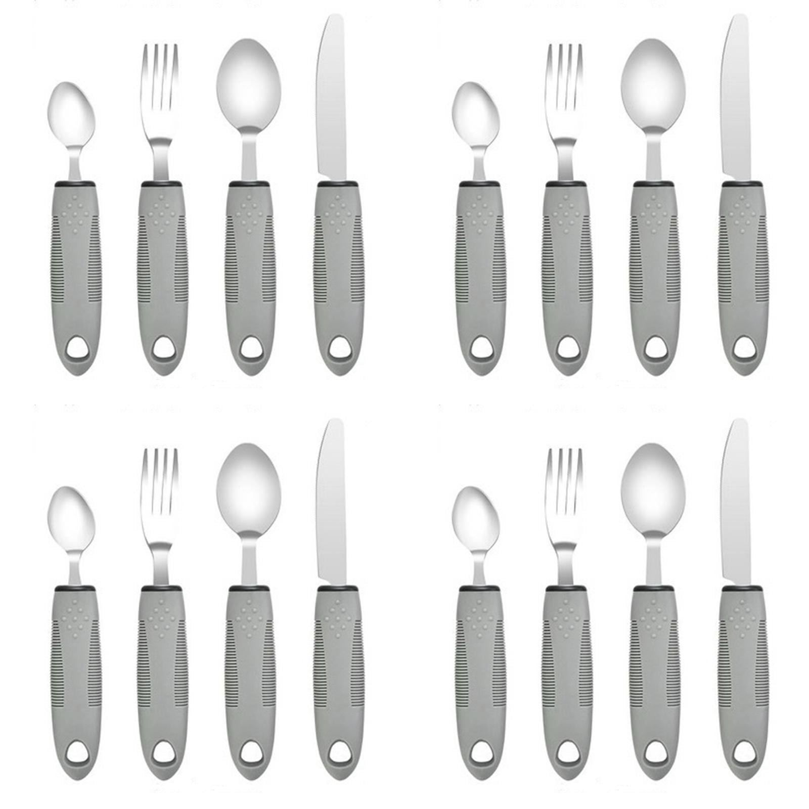 16Pcs Easy Grip Silverware,Set Utensils for Hand, Adaptive Utensil Set ...
