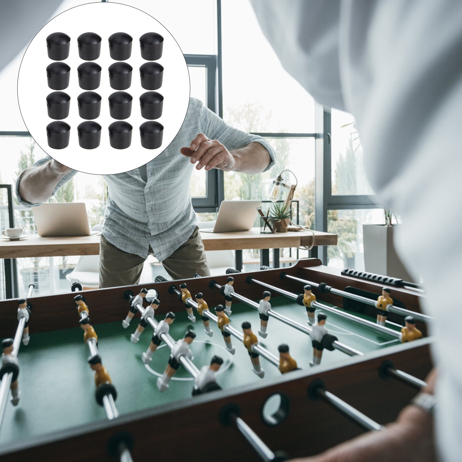 ETHZZLE Football Table Rod Caps Rubber 16Pcs 0.8x0.8x0.6in - Walmart.com