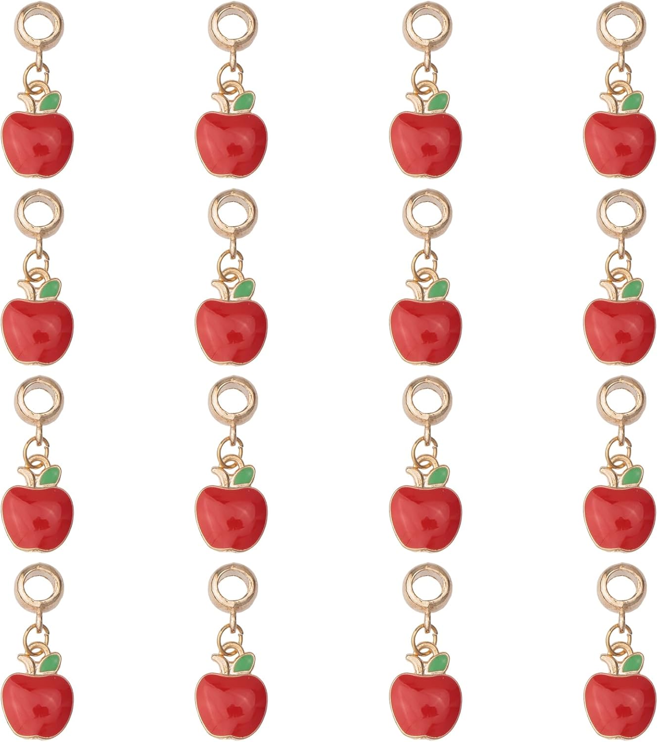16Pcs Golden European Dangle Charms with Enamel Plated Alloy Fruit ...
