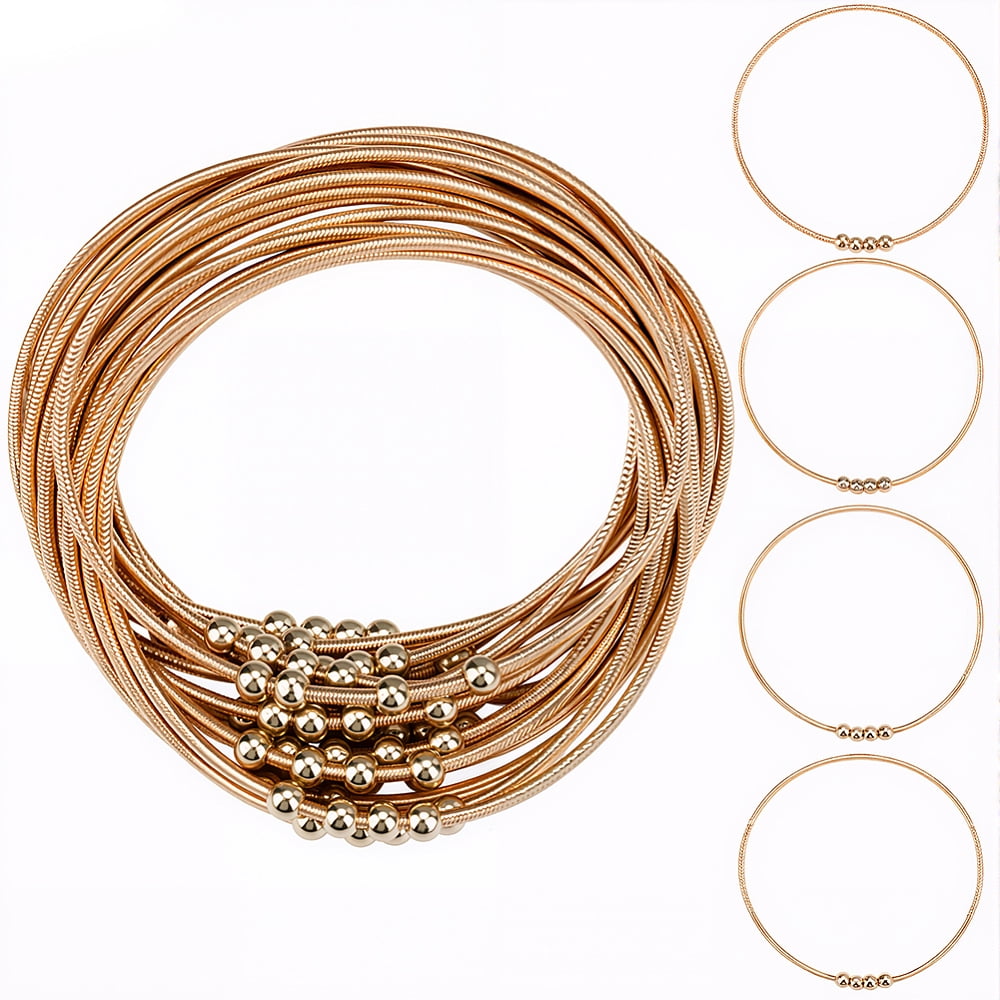 16Pcs Guitar String Bracelet Gold Stackable Stretch Bracelets Bulk ...