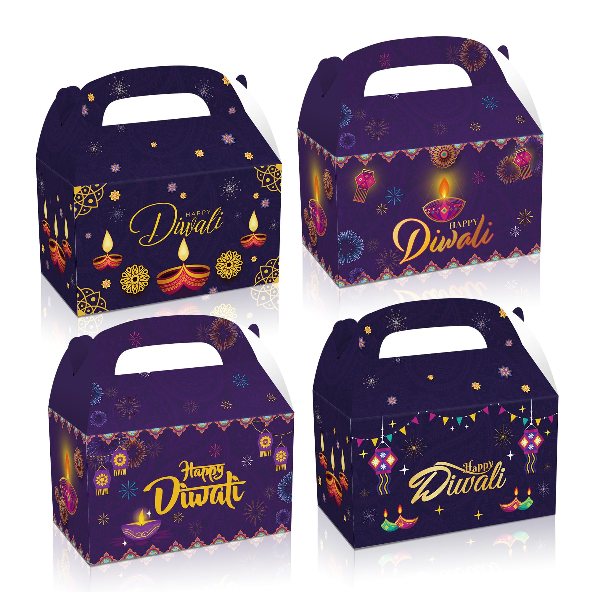 16Pcs Happy Diwali Treat Boxes Diwali Party Favor Gift Boxes Rangoli ...