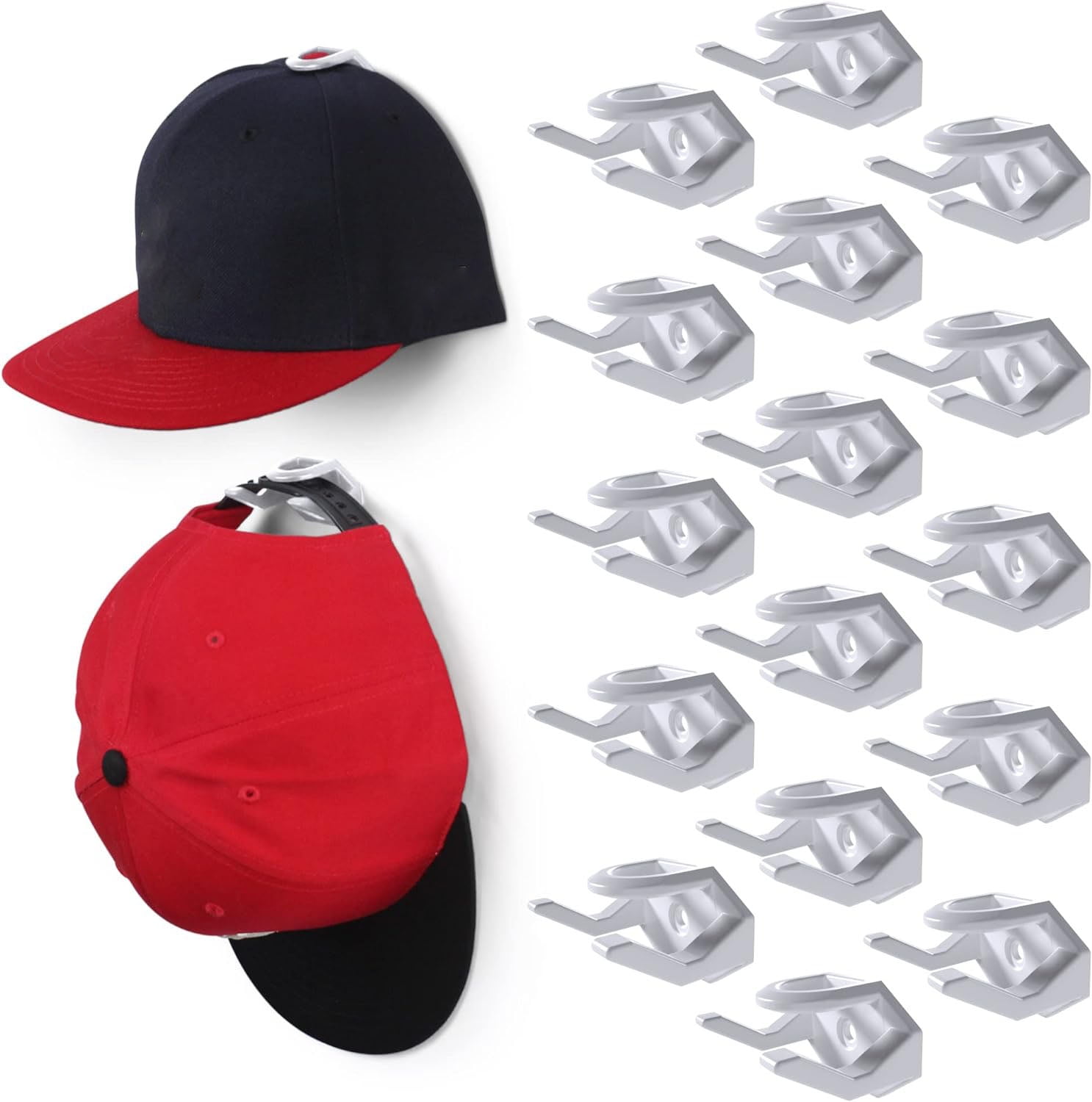 16Pcs Hat Hooks with Screws and Adhesive Piece for Baseball Caps ...