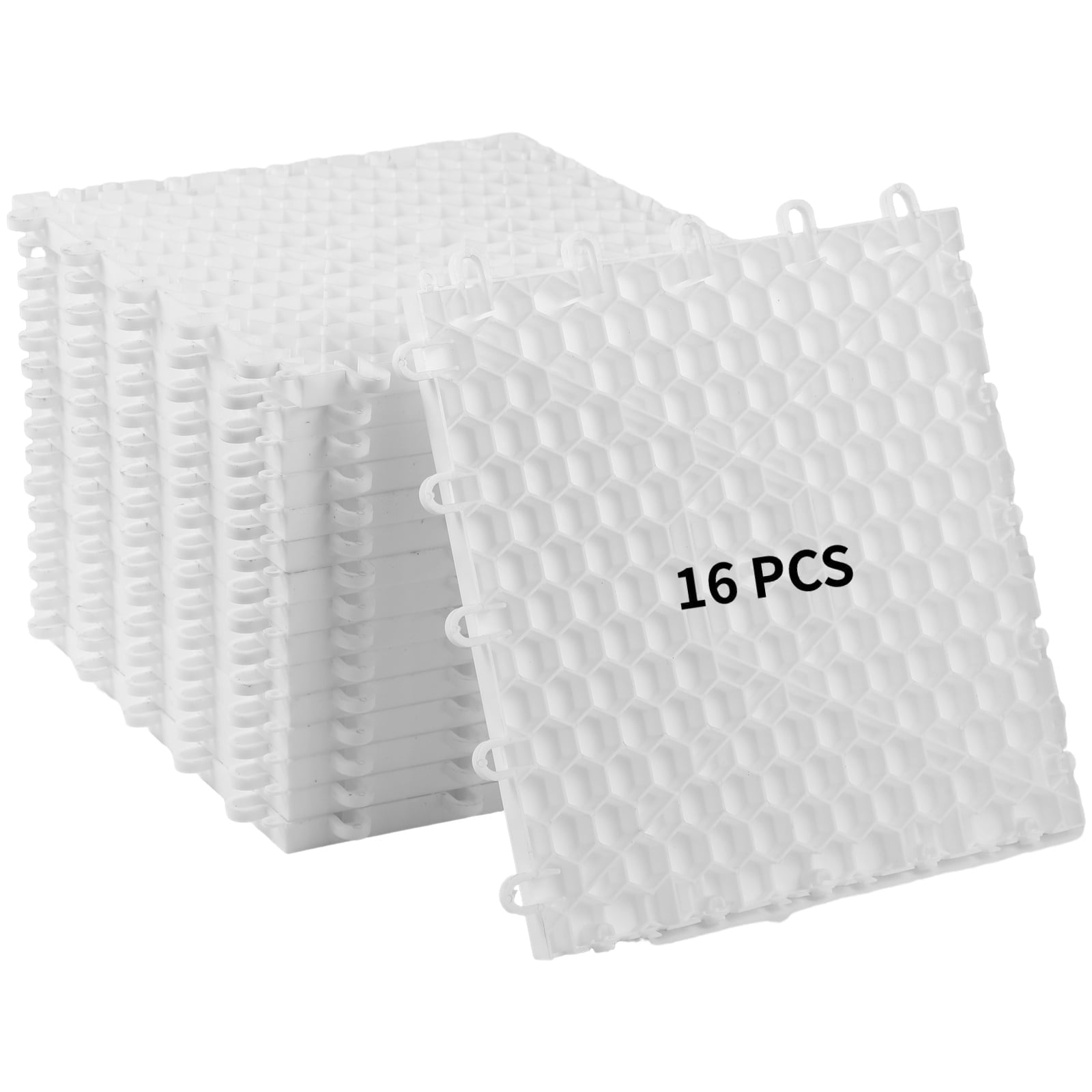 16Pcs Hockey Floor Tiles Mats, 9.8 x 9.8 Inches Dryland Synthetic Ice ...