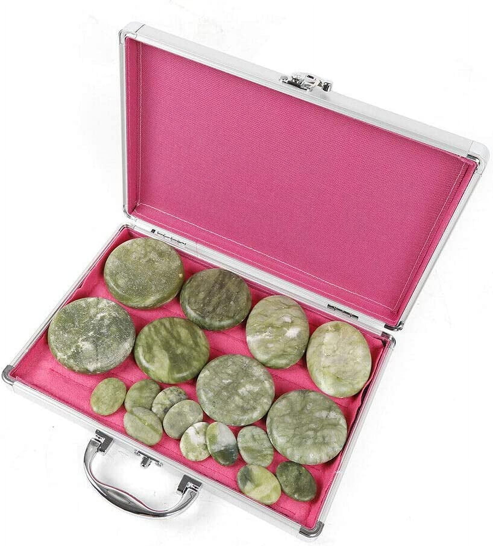 16Pcs Hot Stones Set Hot Rocks Massage Stones Kit with Heater Box for ...