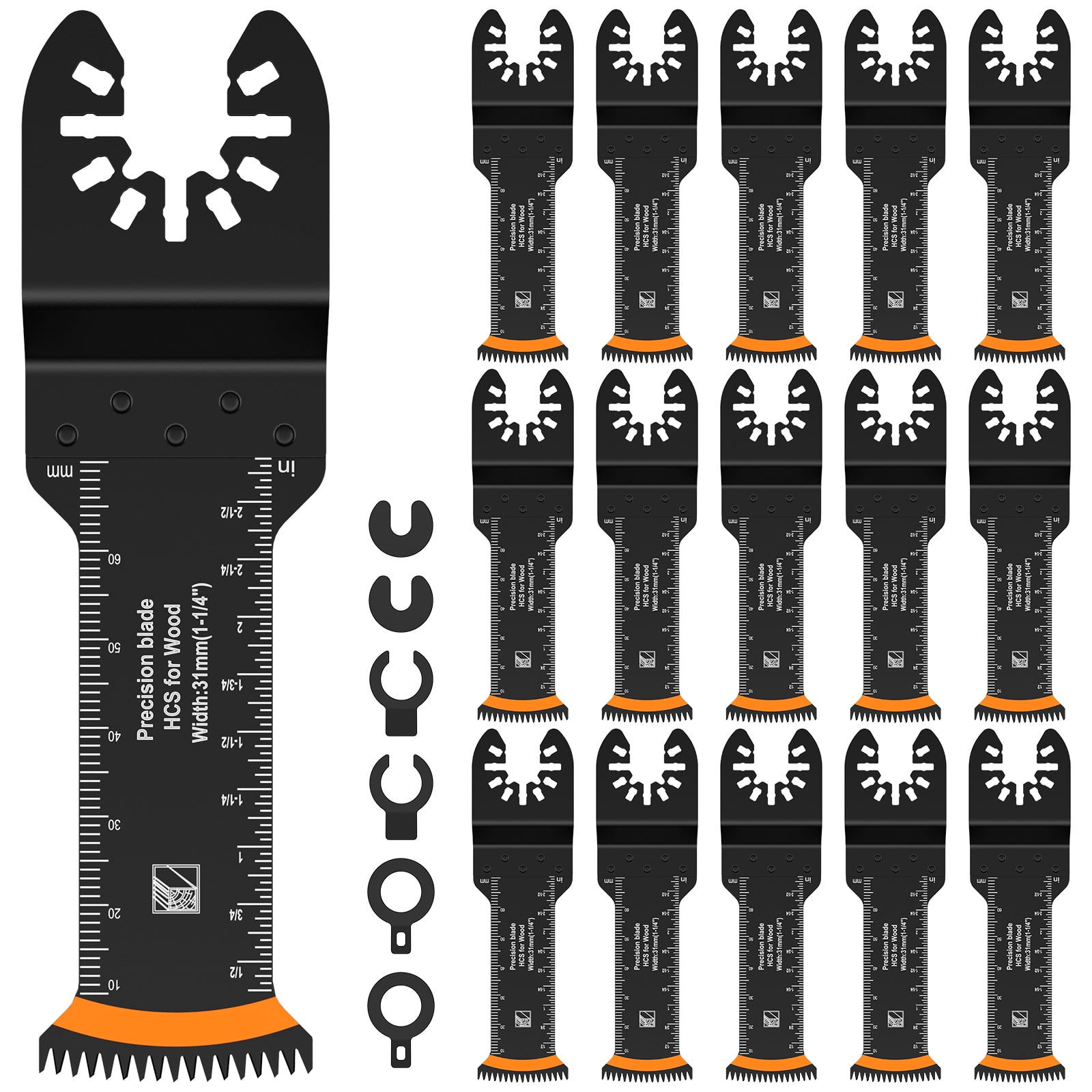 16Pcs Japanese Tooth Oscillating Saw Blade Quick Release Arc Edge Oscillating Multitool Blade ...