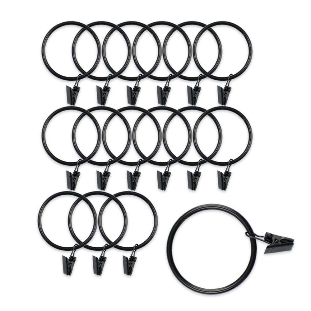 16Pcs Large Metal Curtain Rings Curtain Clips, Heavy Duty Rustproof ...