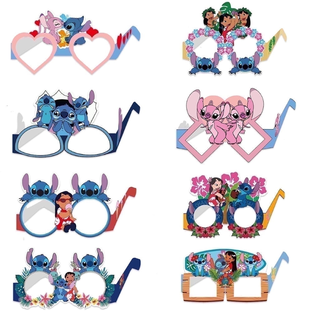 16Pcs Stitch Cartoon Themed Glasses, Party Supplies Photo Booth Prop ...