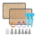 16Pcs Macaron Silicone Baking Mat Set,2 Pack Nonstick Half Sheet ...