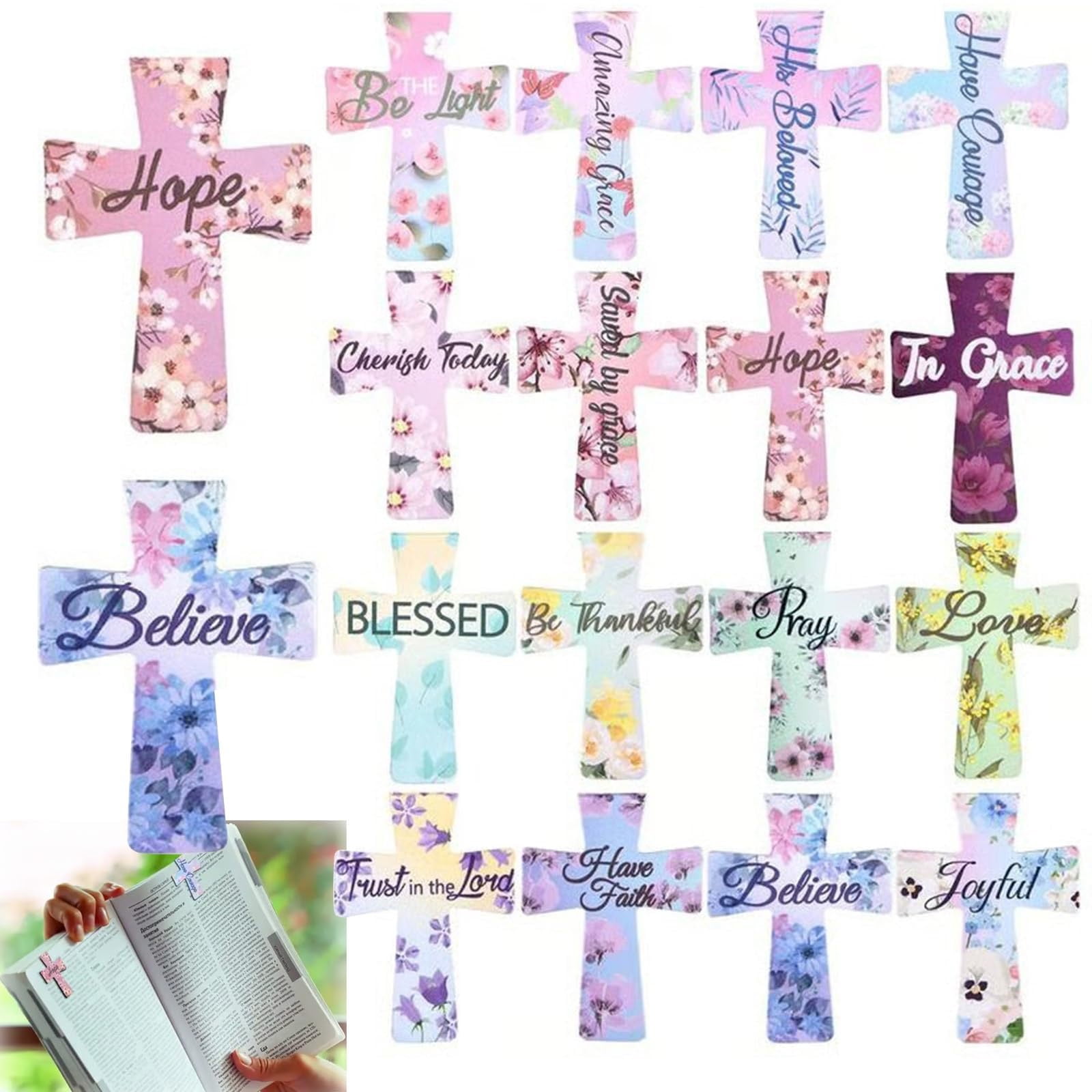 16Pcs Magnetic Cross Bookmarks with Bible Verses Christian Bookmarks ...