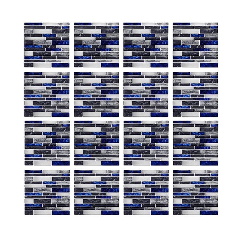 16Pcs Marbling Tile Stickers Kitchen Backsplash 8" x 8" Mosaic Blue ...