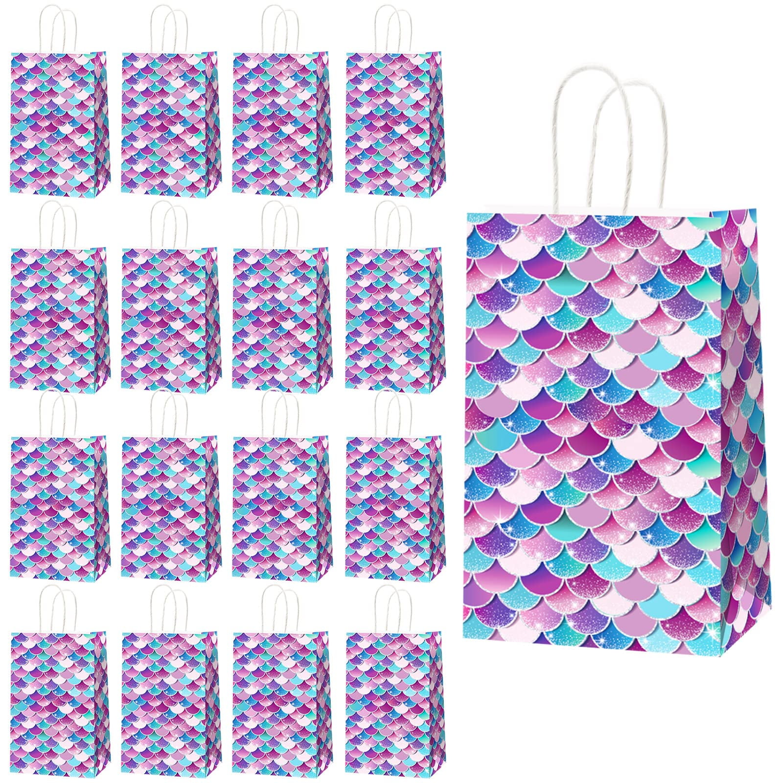 16Pcs Mermaids Party Favor OIF8 Bags Mermaids Princess Theme Party ...