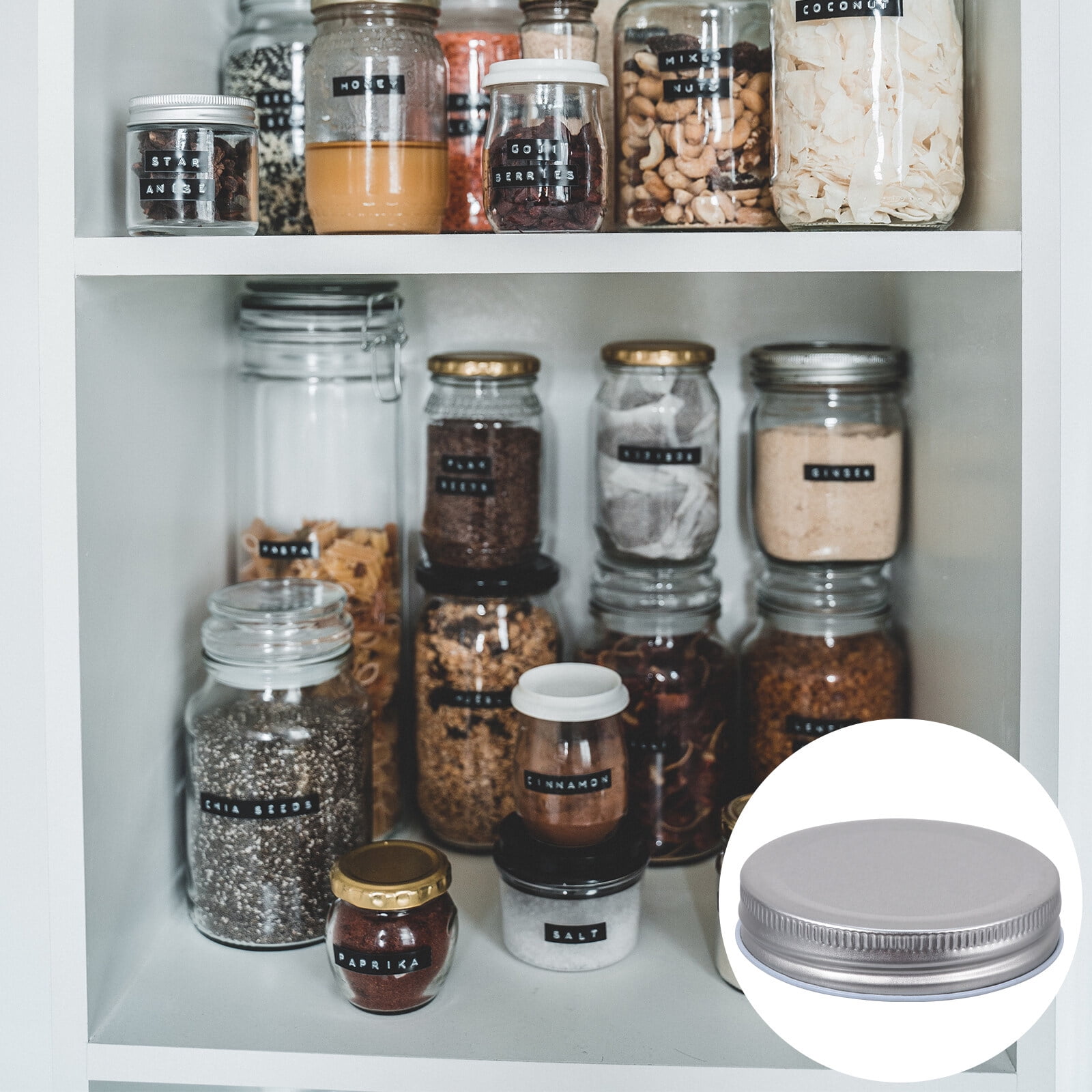 16Pcs 70mm Air Tight One Piece Tinplate Mason Jar Lids - Walmart.com