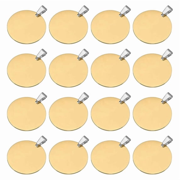 16Pcs Metal Stamping Blanks, 30mm Round Stamping Name Tags Blanks Metal ...