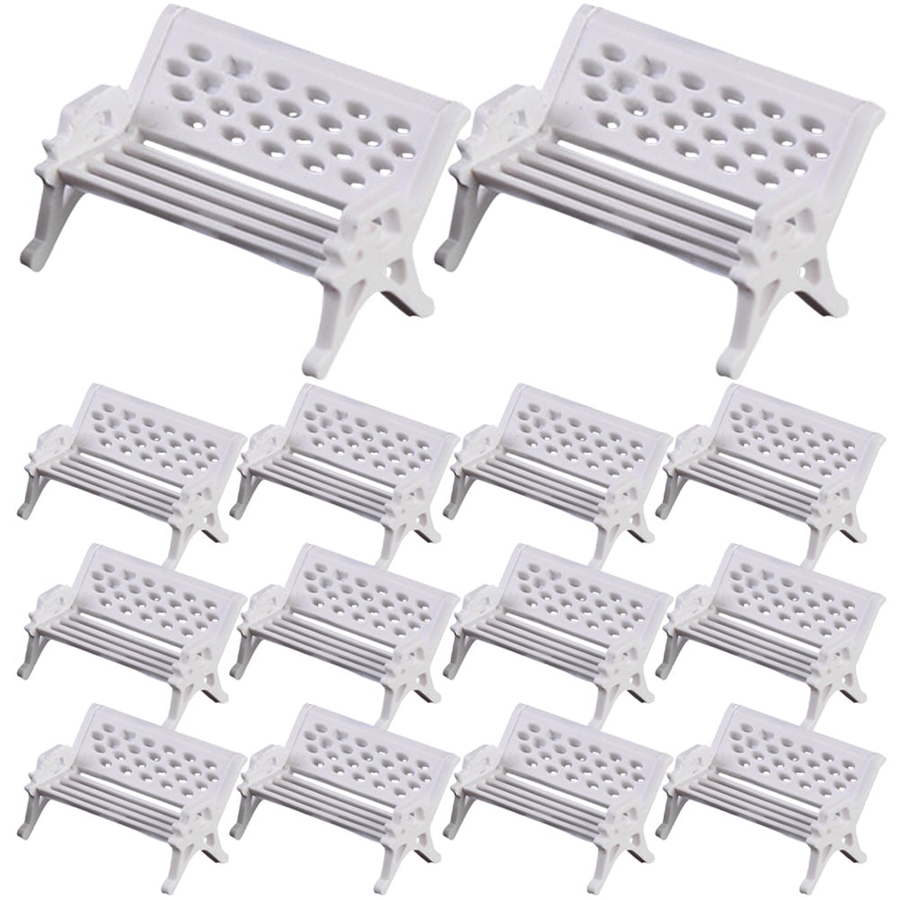 16Pcs Mini Park Bench Models Mini House Park Bench Ornaments Miniature ...