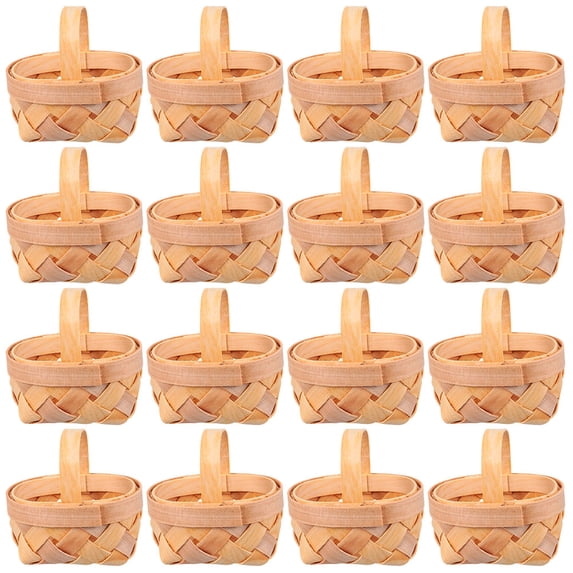 Set of 16 Mini Handwoven Storage Baskets for Home Use, Synthetic ...