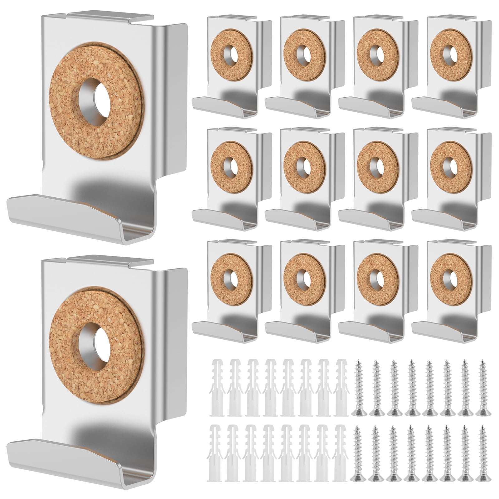 16Pcs Mirror Holder Stainless Steel Mirror Clip Heavy Duty Mirror Hanger Easy to Install Mirror ...