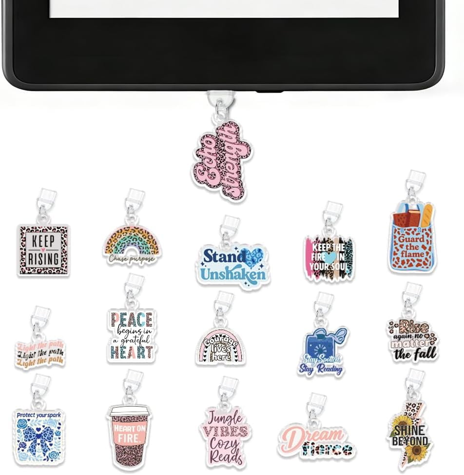 16Pcs Mixed Styles Dust Plug Charm Acrylic Dust Plug for Type C for E ...