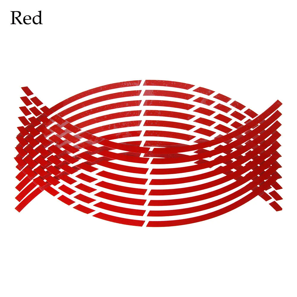 16Pcs Motorcycle Car Tire Decals Trim Strips Universal Reflective Bike ...
