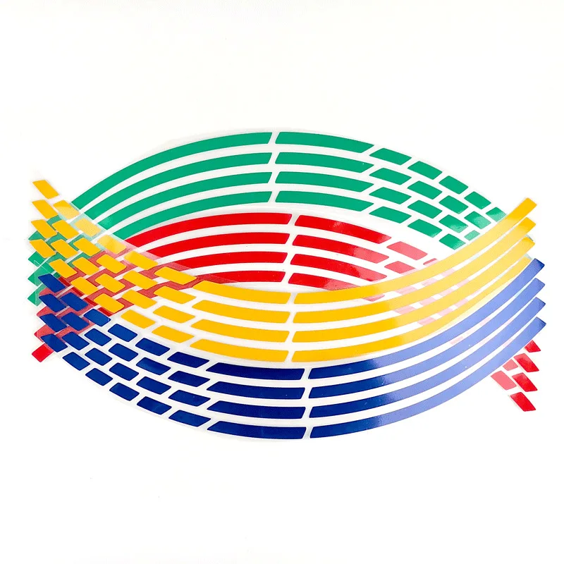 16Pcs Motorcycle Car Tire Decals Trim Strips Universal Reflective Bike ...