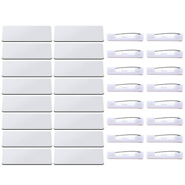 15-Pack Blank Name Tag Pin Badges, 1 x 3 inch White Blank Name Tags for ...