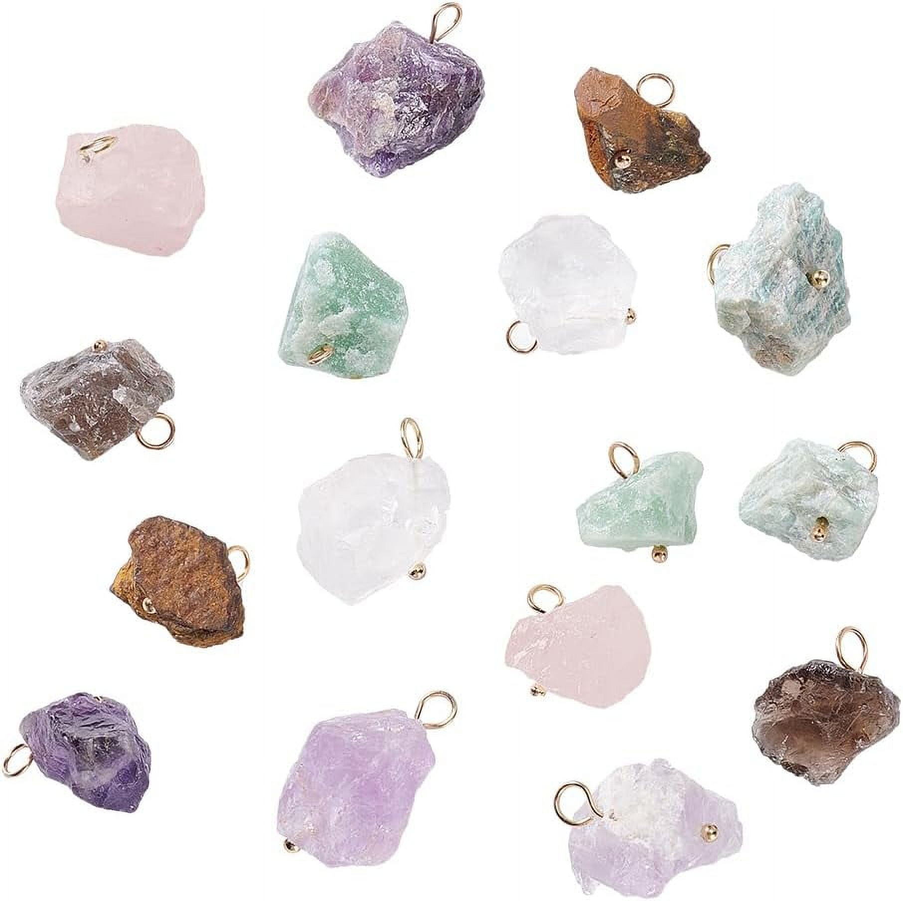 16Pcs Natural Irregular Gemstone Pendants 8 Colors Gemstone Nuggets ...