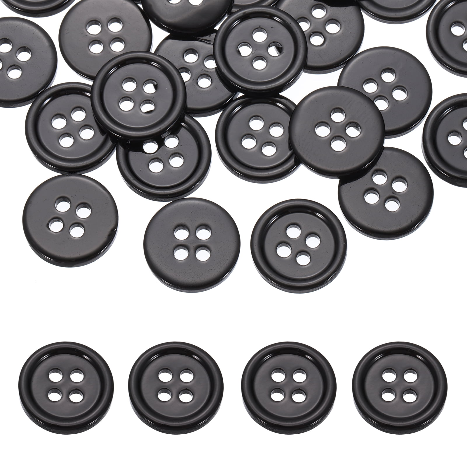 16Pcs Natural Shell Buttons,15mm 4 Holes Pearl Button,Black - Walmart.com
