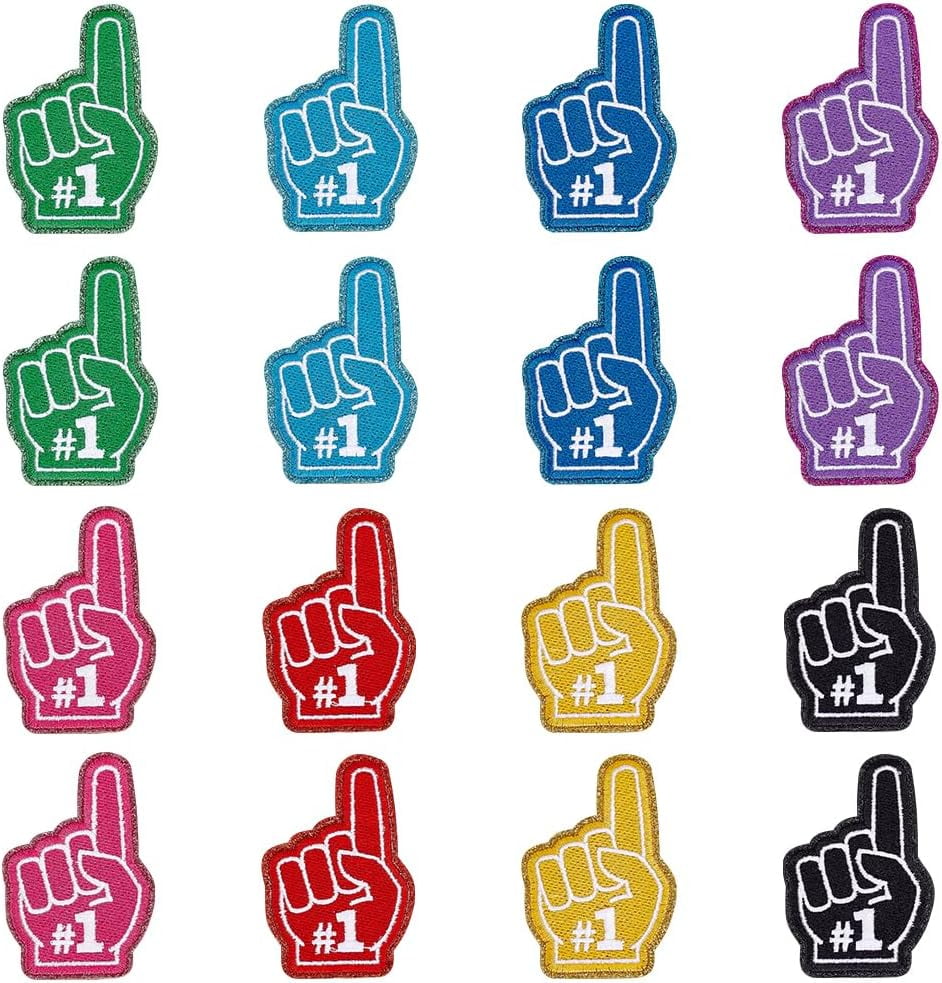 16Pcs One Finger Salute Index Finger #1 Patches Number One Funny ...
