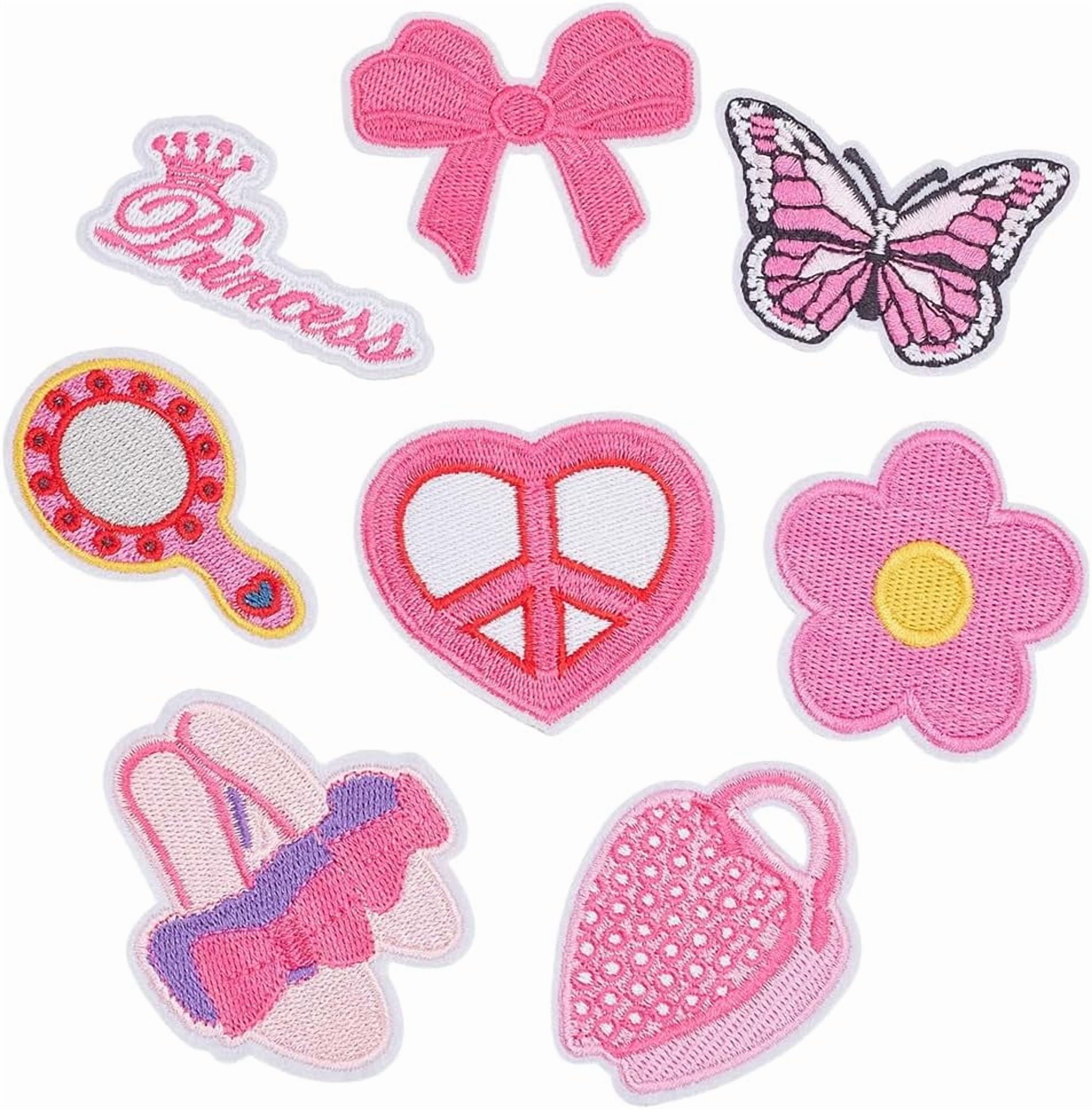 16Pcs Pink Iron on Patches 8 Style Cute Vintage Preppy Patches ...