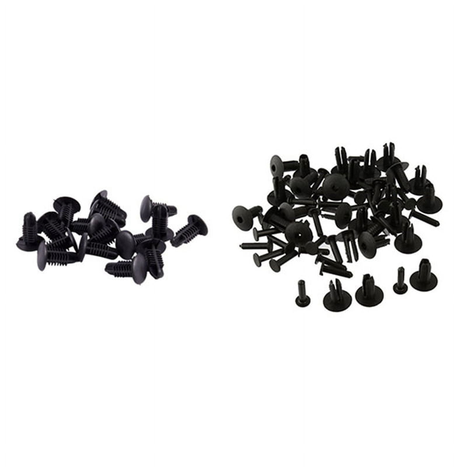 16Pcs Plastic Rivets Clip 4mm X 5mm X 15mm Black & 30Pcs Plastic Bumper ...