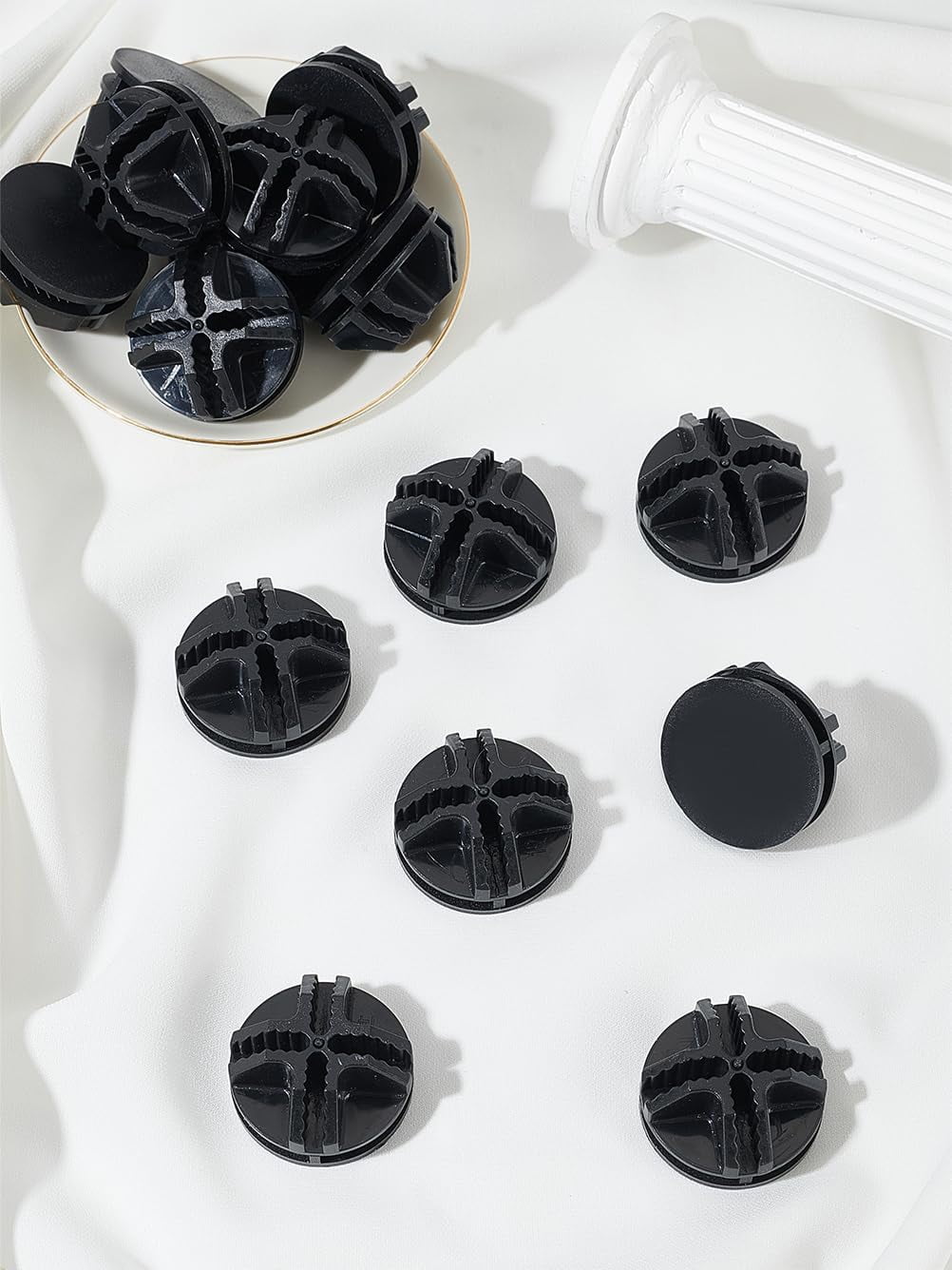 16Pcs Plastic Storage Cube Connectors Black PP Plastic Table Divider ...