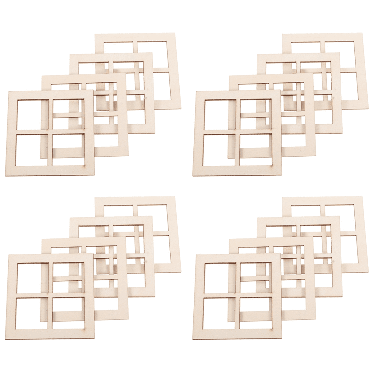 16Pcs Scale Wooden Window Frame Furniture Miniature Window Frames for ...